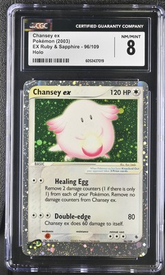 CGC 8 Chansey ex 2003 EX Ruby & Sapphire 96/109 Holo Pokemon Card psa ...