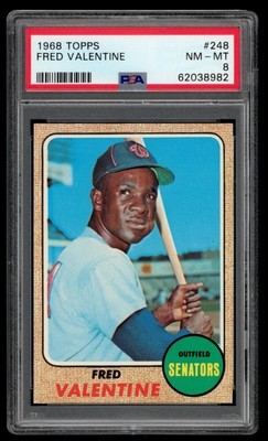 1968 Topps #248 Fred Valentine Senators Vintage Graded PSA 8 FREE ...
