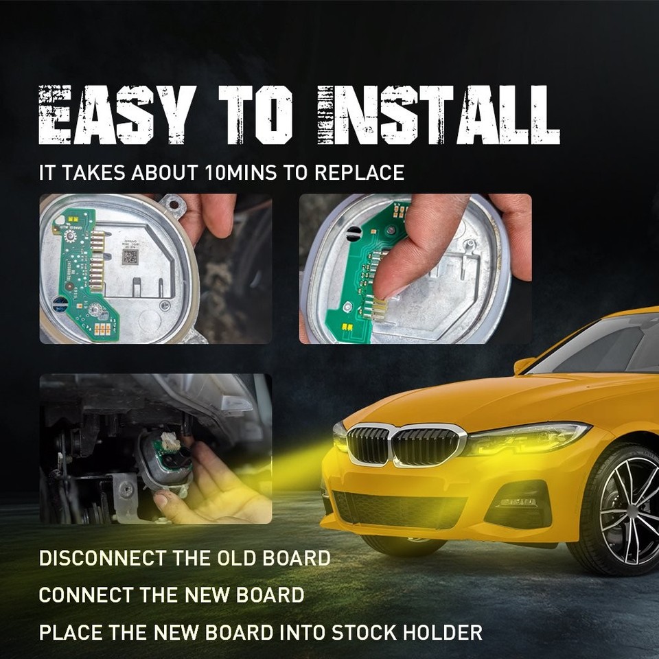 CSL Yellow DRL LED Boards For BMW G30 G31/G20 330e/F30 F31 Daytime ...