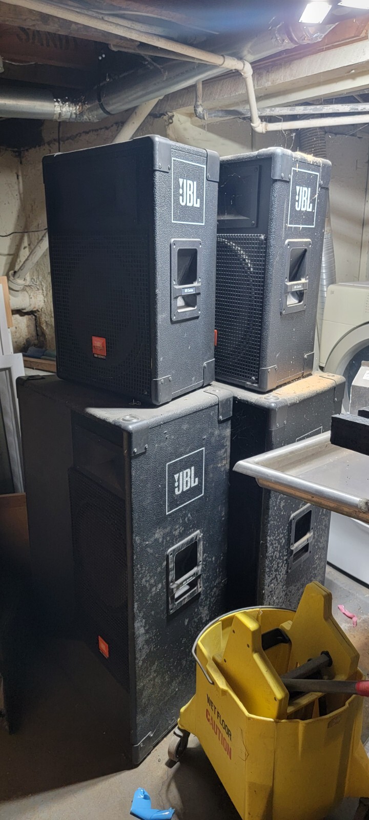 Used Black JBL Speakers, MR Series, MR925, Serial #14148, 8 Ohms, Set ...