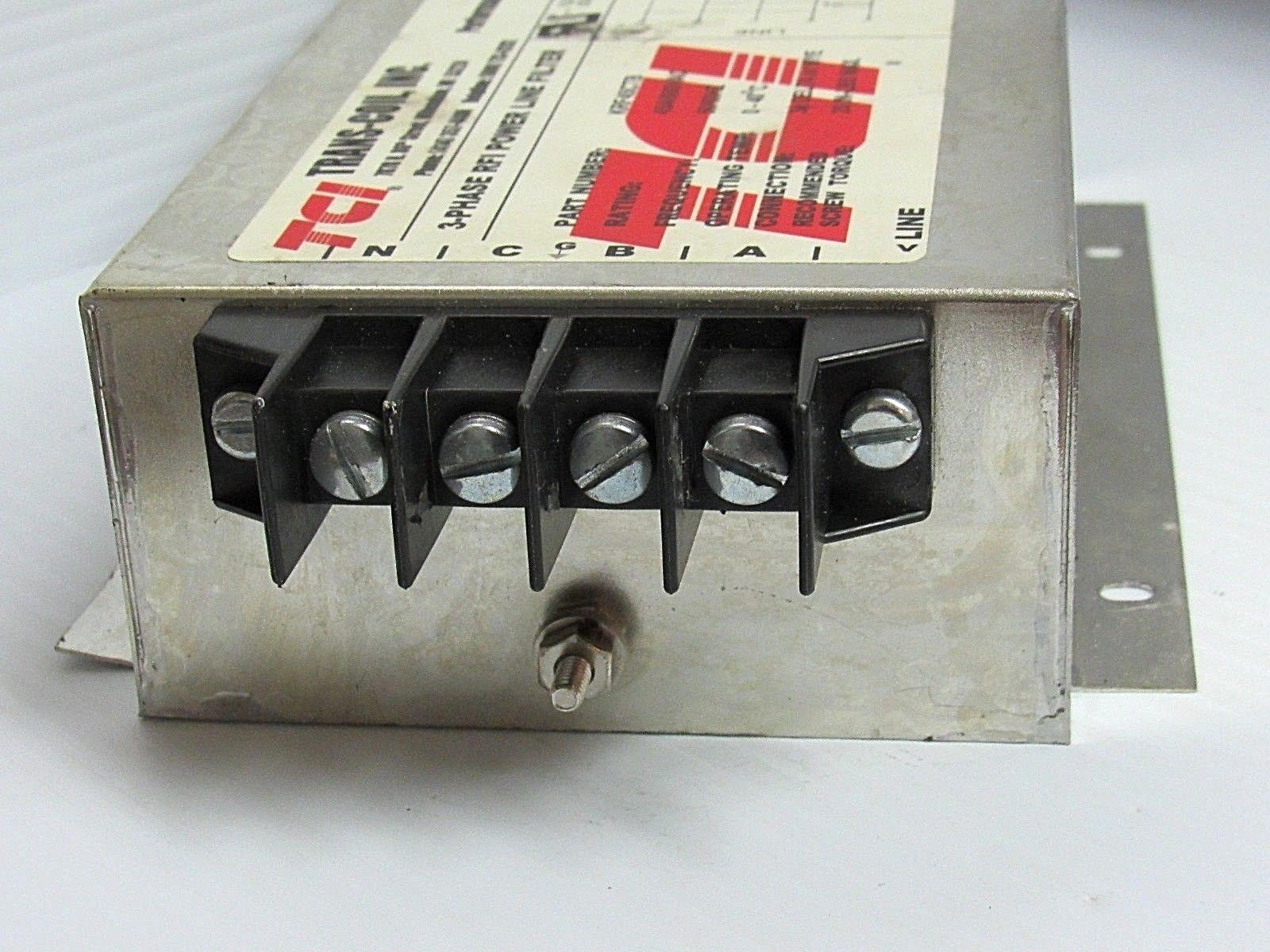TCI TRANS-COIL INC 3 PHASE 3PH RFI POWER LINE FILTER KRF45CTB 45 AMP ...