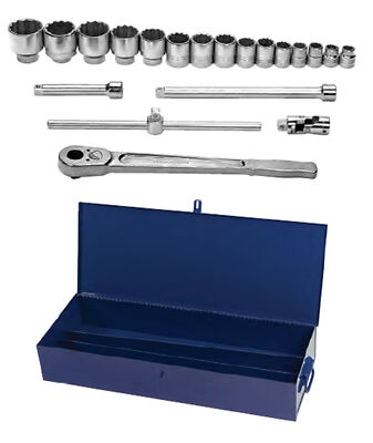 19-60mm, 12pt Shallow Sockets, Drive Tools Set, 3/4"Dr, 20pcs In Metal ...