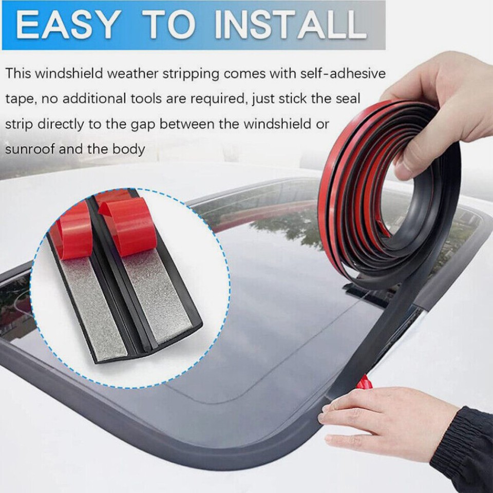 2M Car Roof Windshield Window Rubber Seal Sealed Strip Moulding Trim ...