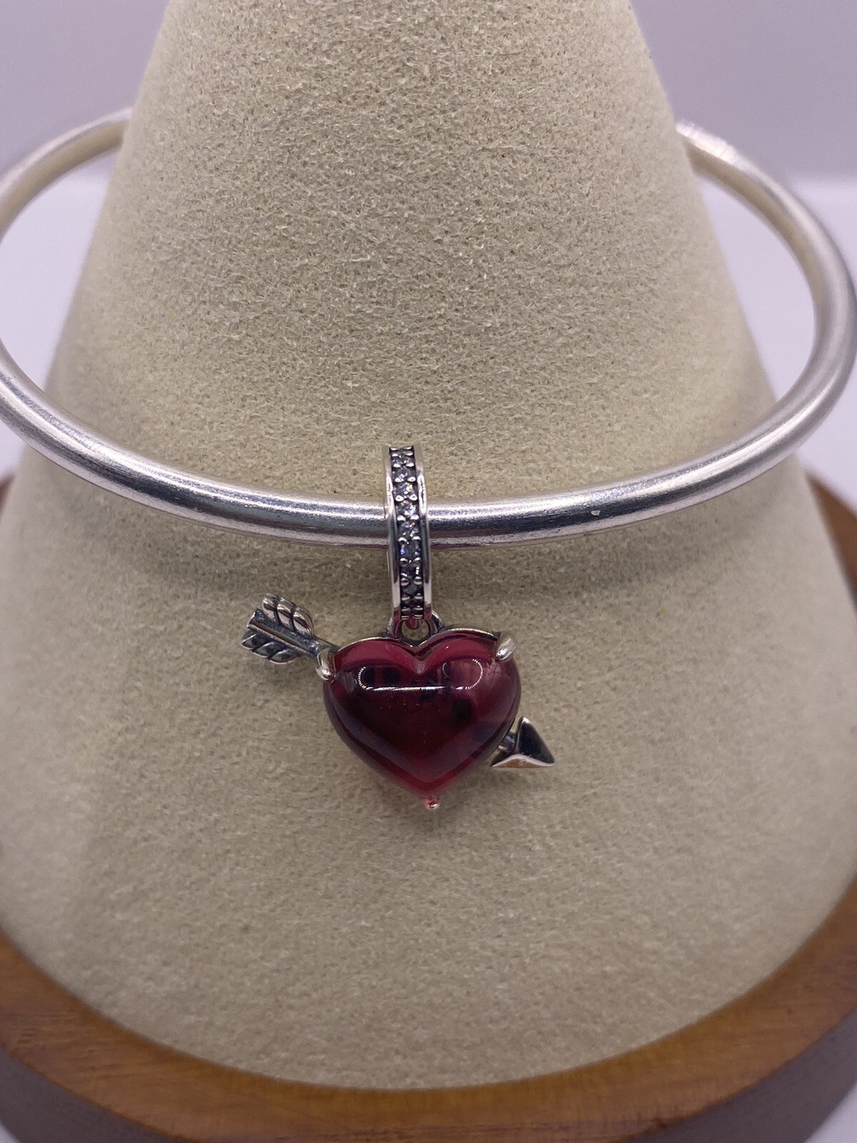 Authentic Pandora #793085C01 Red Heart & Arrow Murano Glass Dangle ...