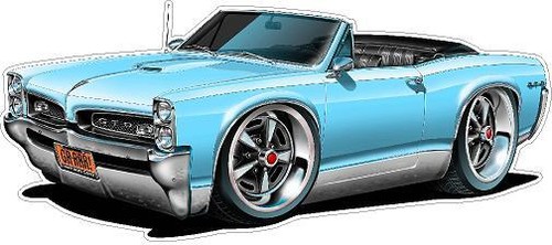 Wall Decal Compatible with 1966-7 GTO Convertible Cartoon Car Boys Room ...