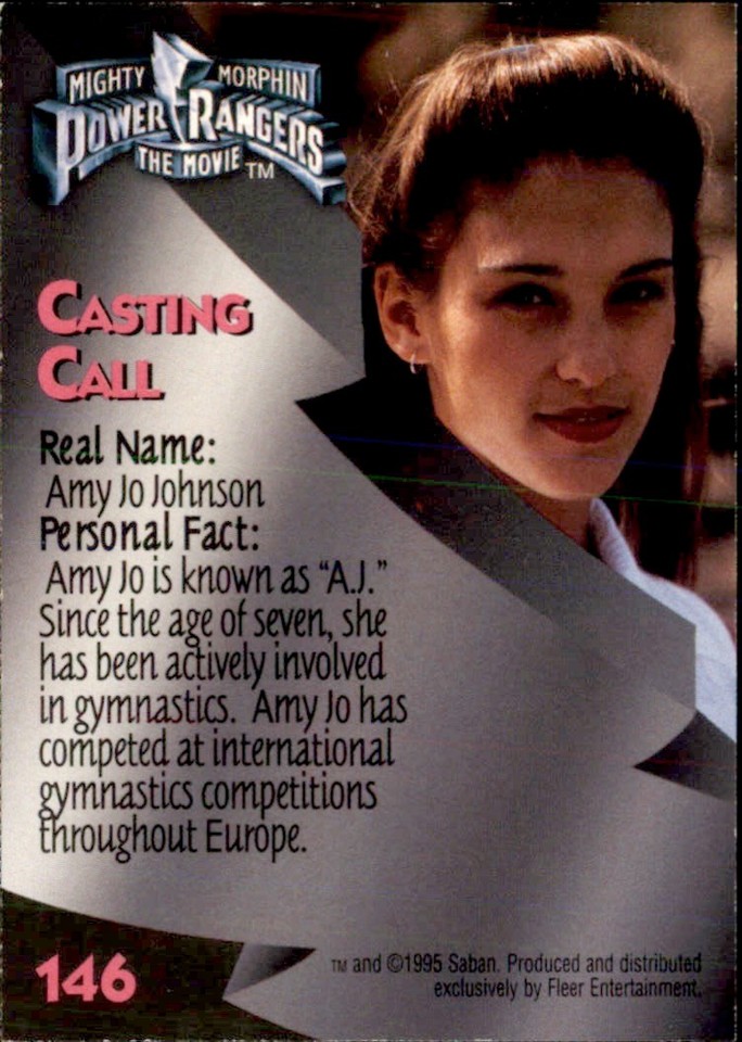 1995 Fleer Power Rangers The Movie - Casting Call Amy Jo Johnson #146 ...