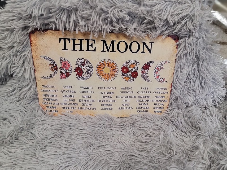 E105-Vintage Metal Tin Sign Party Wall Art Decor Signs Moon Phases ...