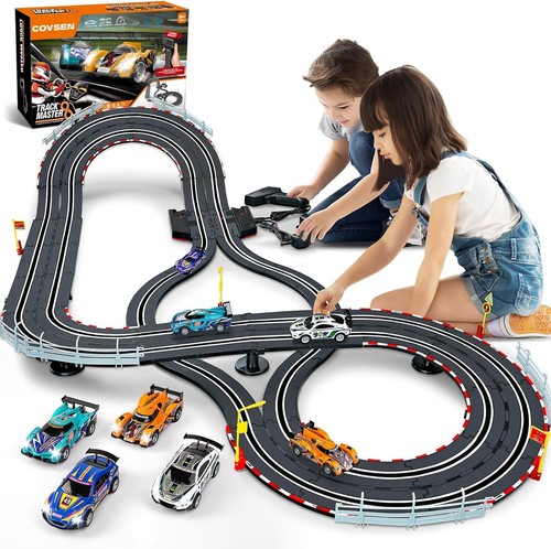 RC Electric Slot Car 1:43 Scale Kids Race Track Set 4 Cars 2 Hand ...