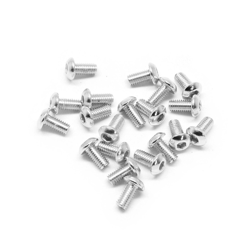 20pcs M3x6mm Button Head Screws 6063 Aluminum Hex Socket (Anodized ...