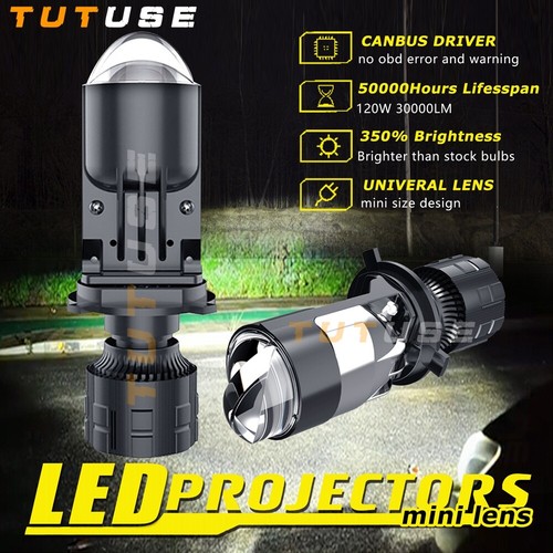 Mini Laser H4 Bi LED Projector Hyperboloid Lens Motorcycle Headlight ...