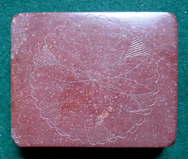 VINTAGE SCRATCH-DECORATED CATLINITE RECTANGULAR BLOCK - TOURIST TRINKET ...