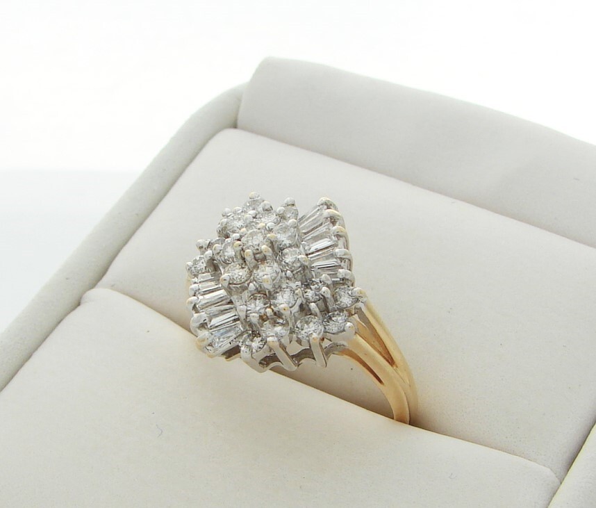 DIAMOND COCKTAIL DINNER RING DIAMOND WATERFALL RING | eBay