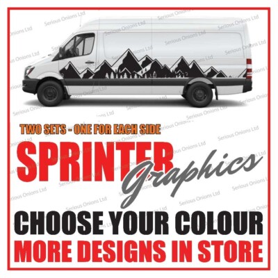Mercedes Sprinter graphics sticker mountains Camper Van SWB LWB Decals ...