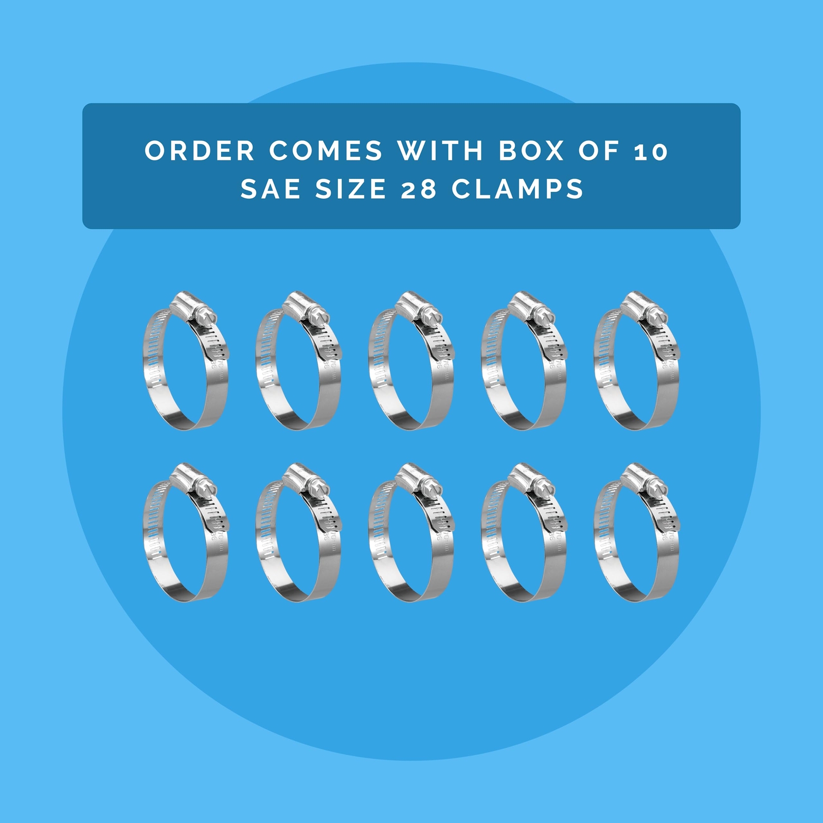 Koehler Enterprises Hose Clamps, Hose Clamp Box of 10 Radiator Hose ...