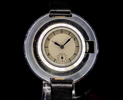 1930s Art Deco UFO Disco Volante Oversized watch 42mm case, manual wind ...