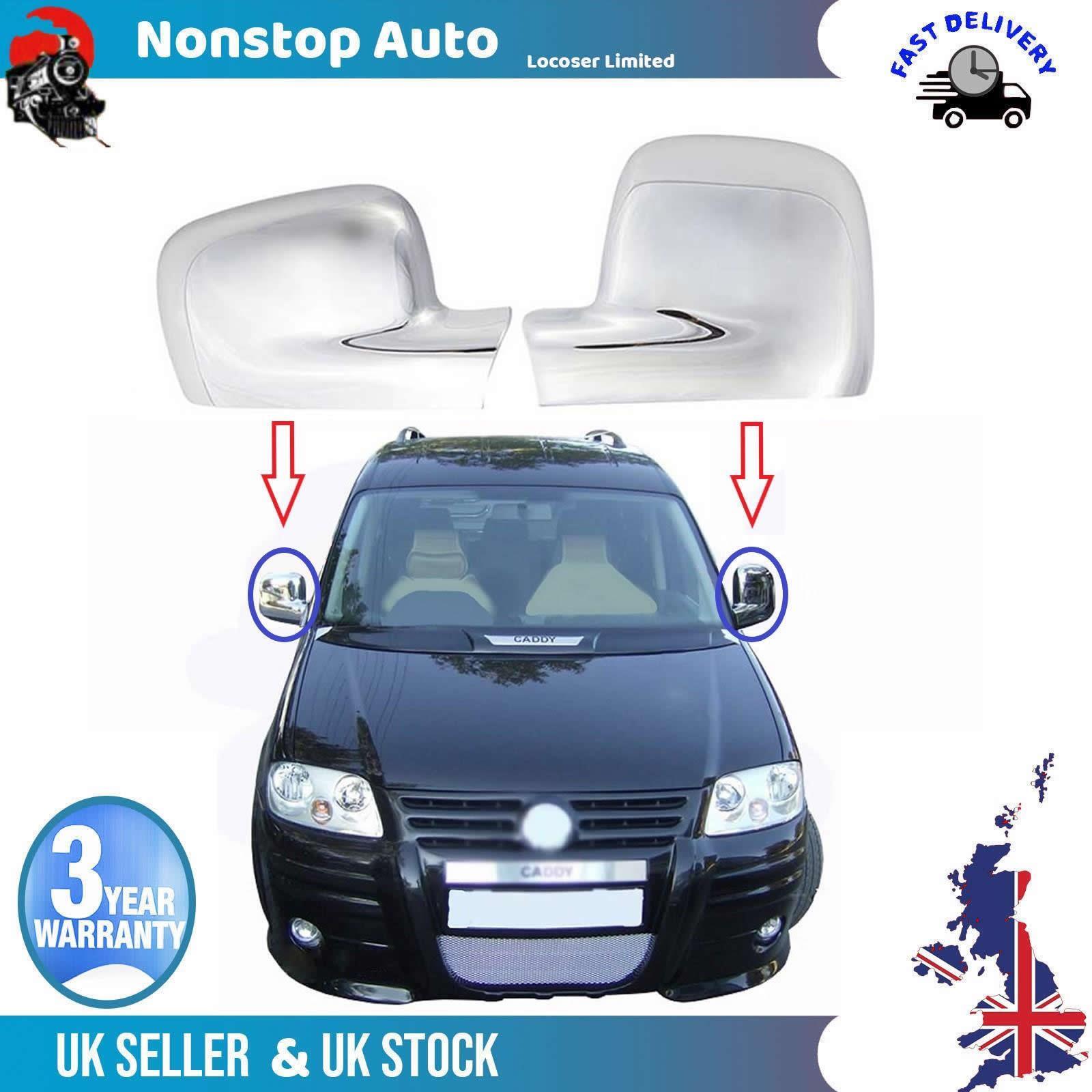 Wing Mirror Covers Caps Chrome Left And Right Side For VW Caddy 2004 ...