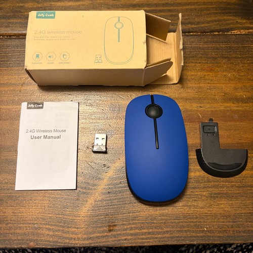 Jelly Comb 2.4G Slim Wireless Mouse with Nano Receiver Blue and Black ...
