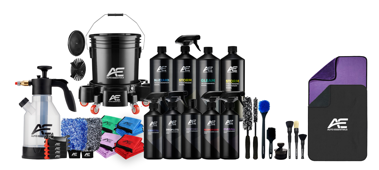 Auto Essentials 44 Piece Car Detailing Cleaning Kit Finishing Interior ...