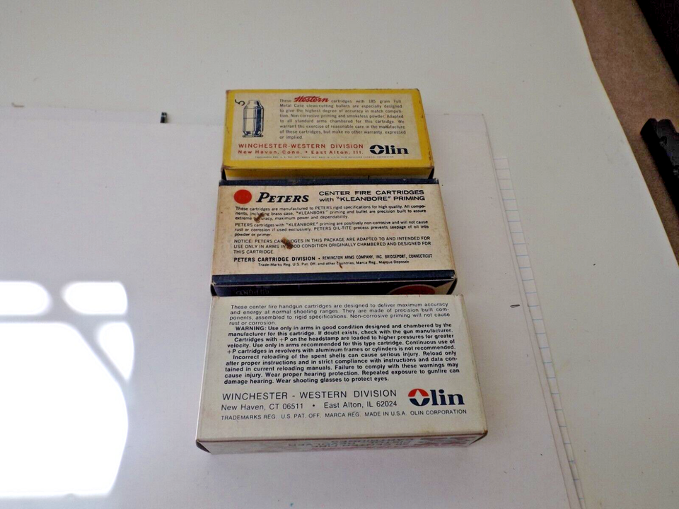 Lot of 3 Empty Vintage Peters Winchester Olin Empty Ammo Boxes | eBay