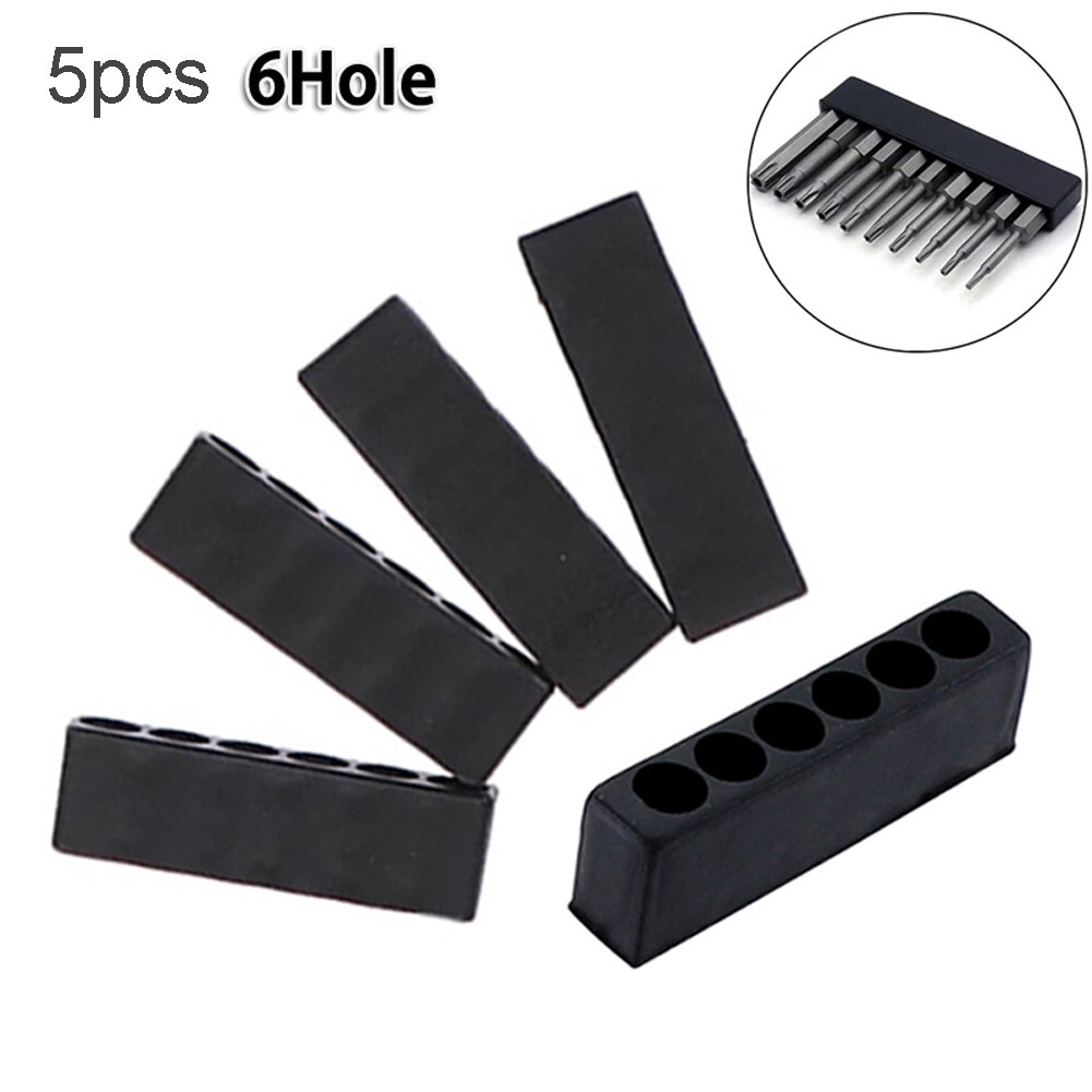 5 Pcs Bit Holder with 6 Holes Effortless Storage Solution for Hex Shank ...