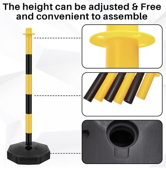 Traffic Delineator Post Cone, Plastic Stanchion Post Crowd Control ...