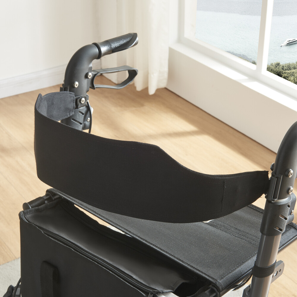 Folding Rollator,Lightweight Walking Aid 4 Wheels Mobility Walker w ...