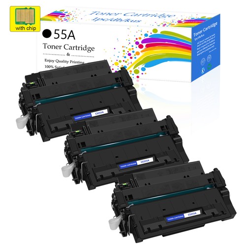 3PK CE255A 55A Toner Compatible with HP 55A LaserJet P3015d P3015dn ...