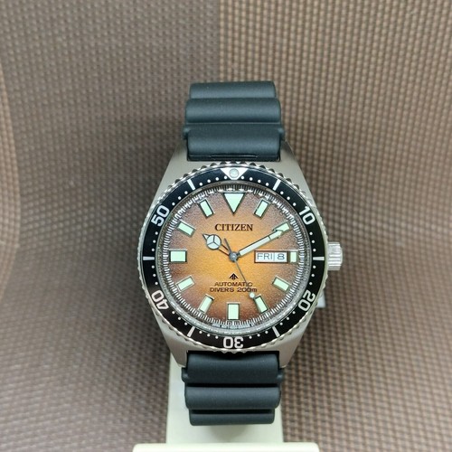 Citizen Promaster Marine NY0120-01Z Orange Analog Rubber Automatic Men ...