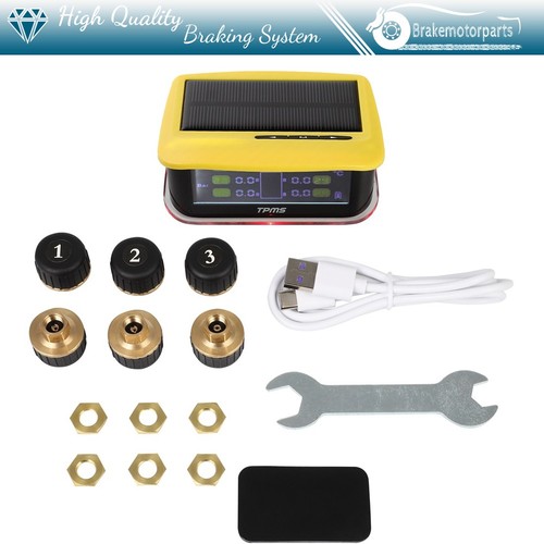 RV Tire Pressure Sensor Yellow 1 Pc TPMS Solar Monitor 6Pc Sensors w ...