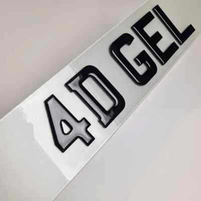 4D GEL NUMBER PLATE LETTERS NUMBER PLATES/SIGNS self peel adhesive 5mm ...