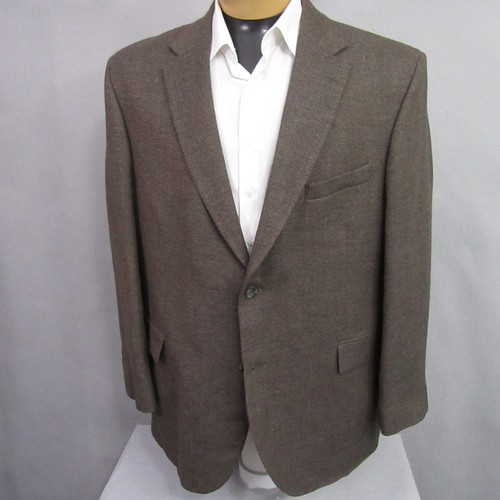 Croft & Barrow Mens Sport Coat 46L Brown 100% Lambswool Blazer Jacket ...