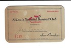 1928 ST. LOUIS CARDINALS SEASON PASS SIGNED BY NFL PRESIDENT JOSEPH ...