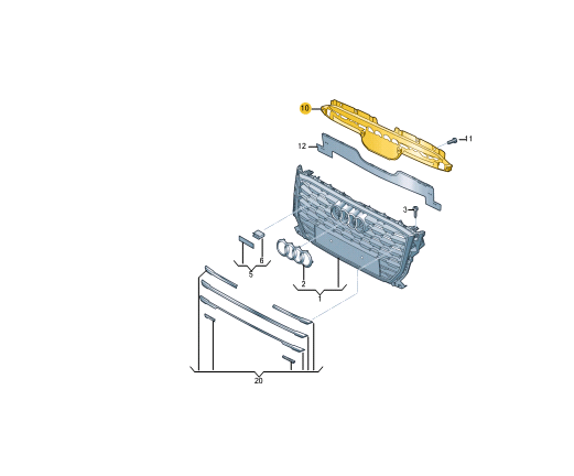 Genuine Audi Q2 Quattro 2017 Onwards Front Bumper Centre Grill ...