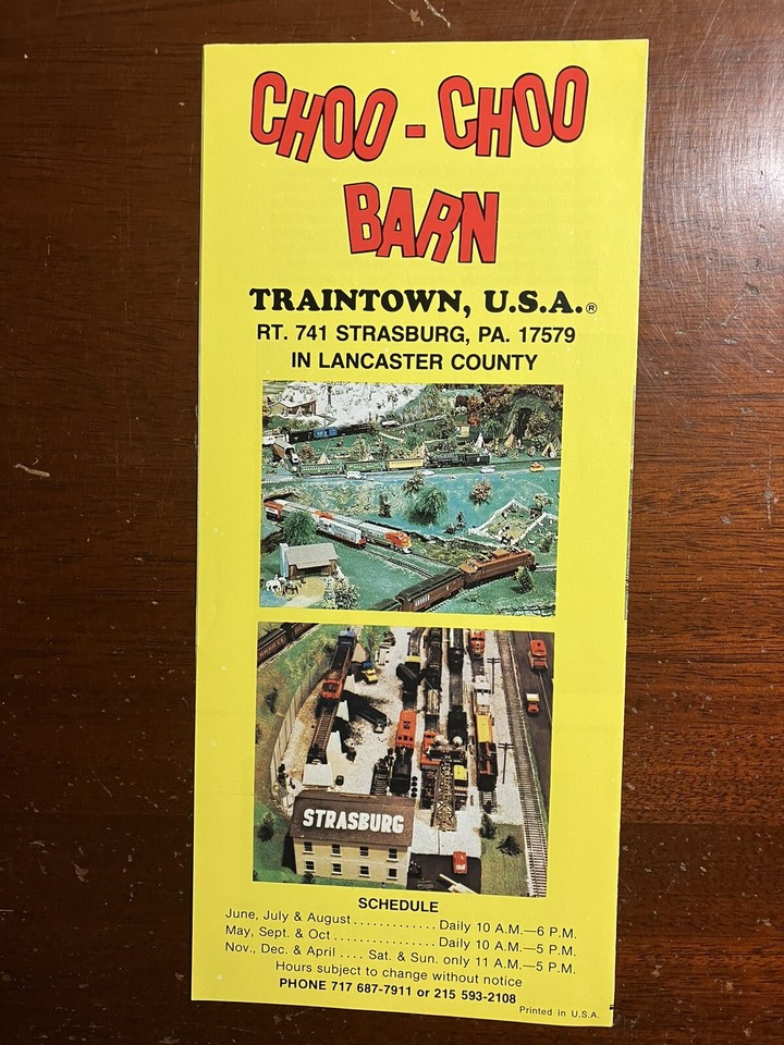 Choo-Choo Barn Traintown USA Rt. 741 Strasburg PA Vintage Brochure | eBay