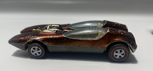 HTF COPPER BROWN/ WHITE INTERIOR 1969 Hot Wheels Redline US SPLITTIN ...