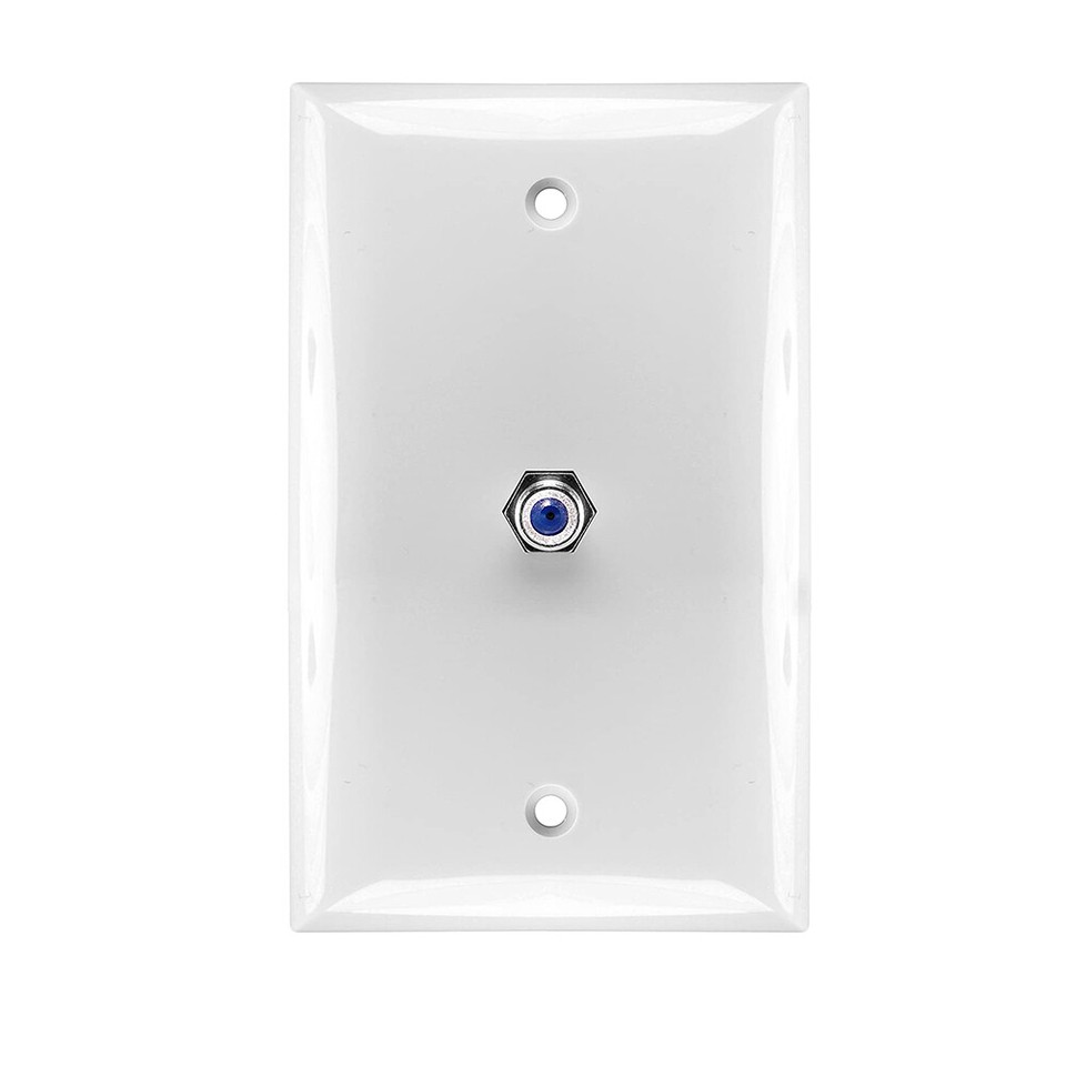 Coaxial RG6 Keystone F81 Single Jack Wall Plate White Cable TV | eBay