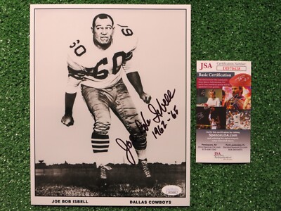JOE BOB ISBELL SIGNED 8x10 DALLAS COWBOYS PHOTO with 1962-65 JSA COA | eBay
