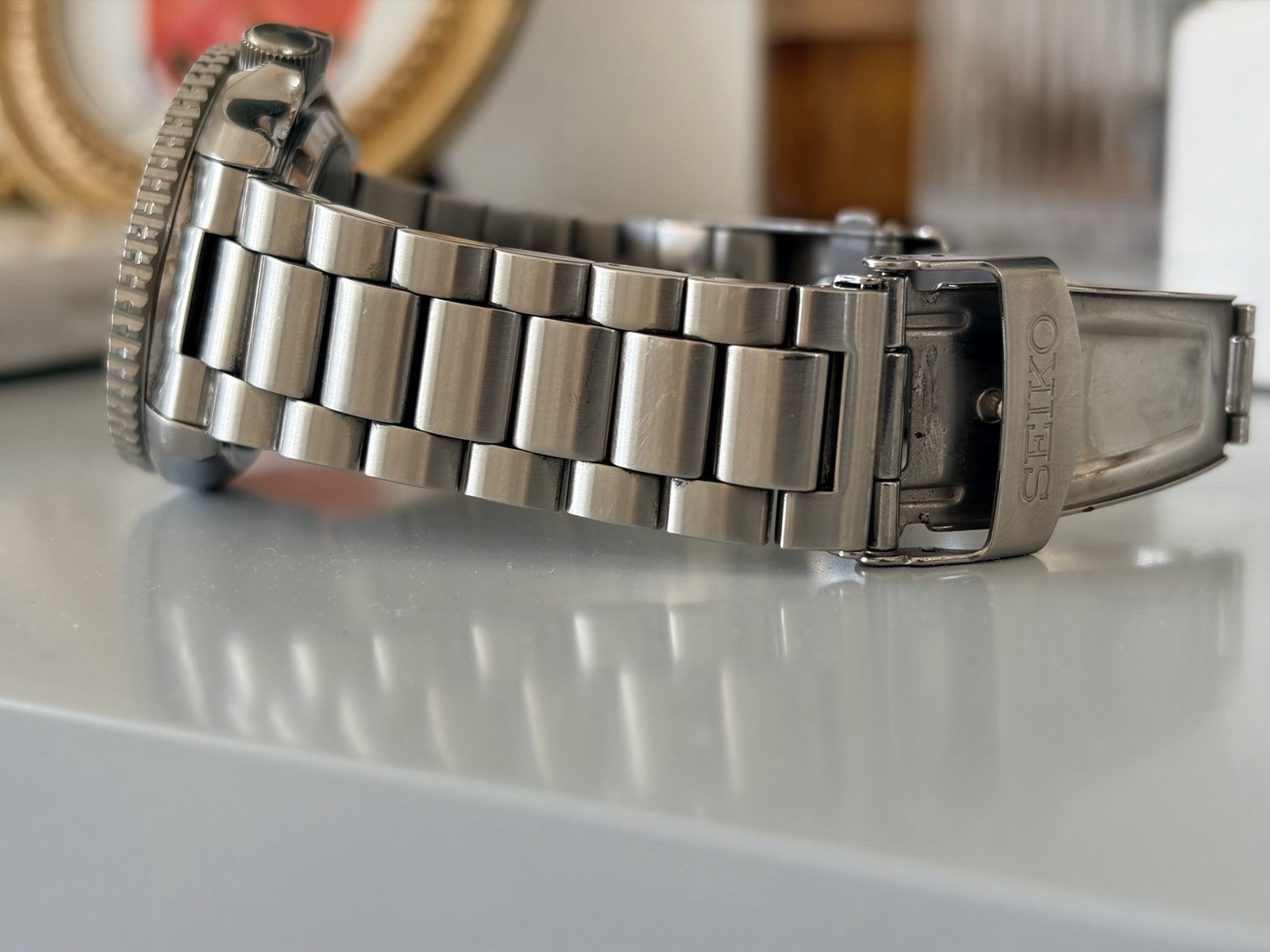 Seiko Prospex Automatic Diver 42.5mm Black Dial 100m Steel Bracelet Day ...