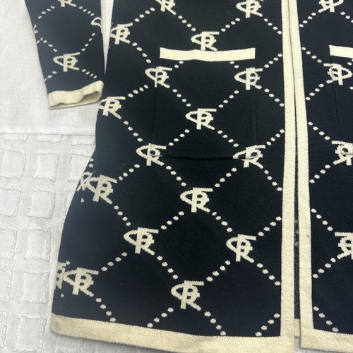 Romimona Sweater Women’s 2XL Black White Open Front Cardigan Hooded ...