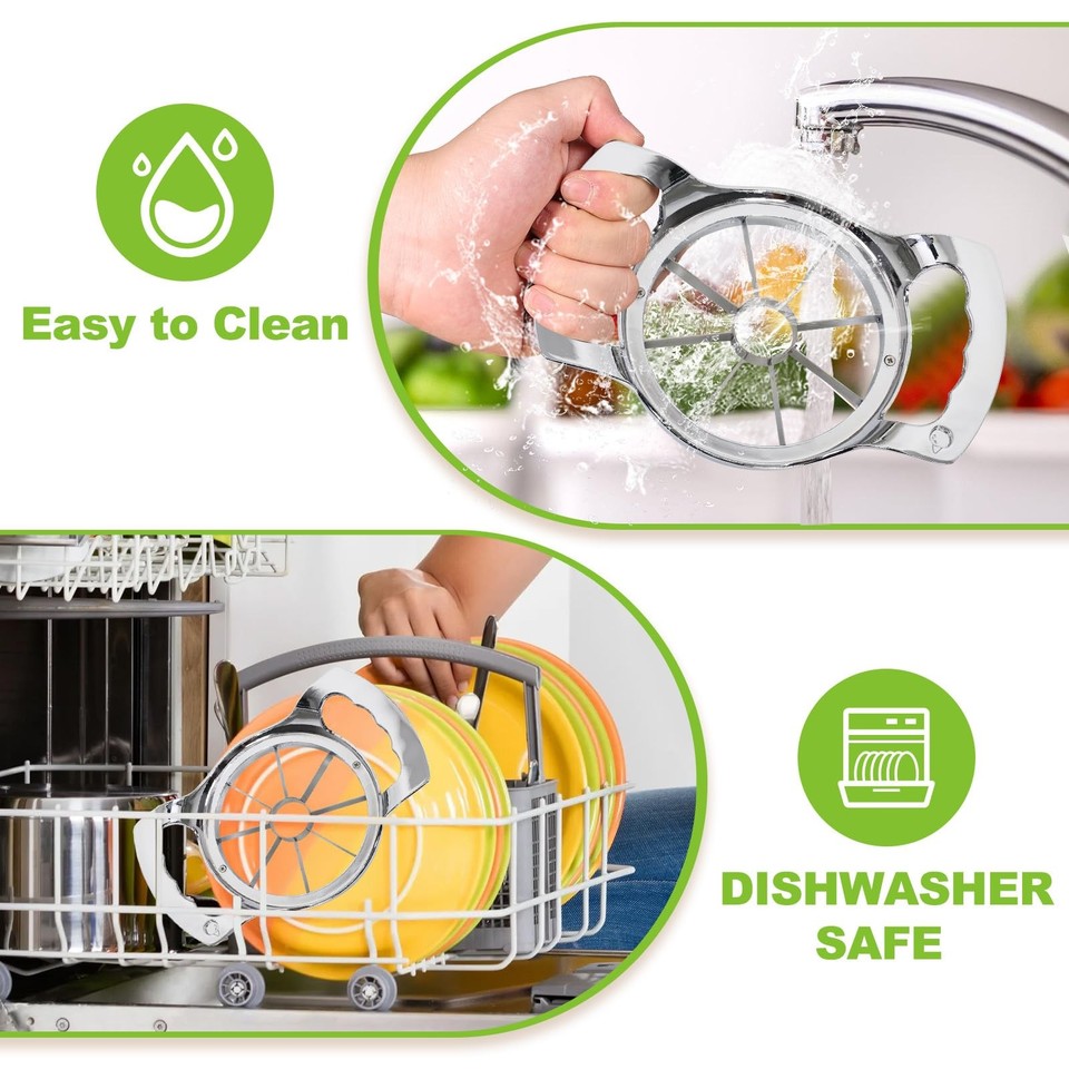 Large 8 Slices Apple Slicer and Corer Sharp Heavy Duty Stainless Steel ...