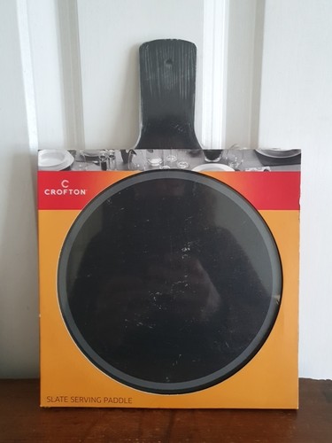 Small Round Slate Serving Paddle Rustic Dining Table Cheese Platter New ...