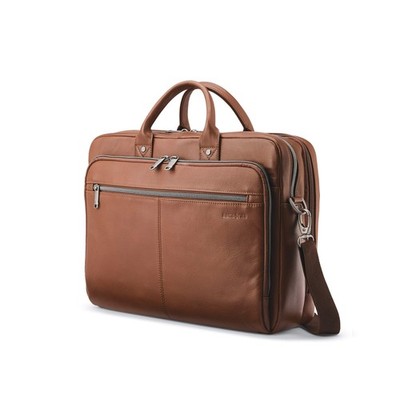 Samsonite Classic Leather Toploader Briefcase Cognac One Size ...