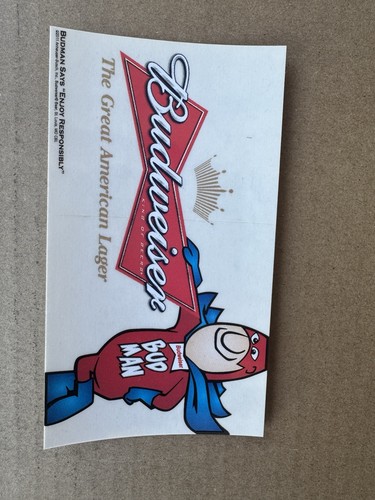 2011 Budweiser Bud Man Sticker. Rare Beer Collectable. Beer Advertising ...