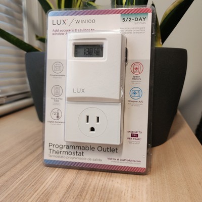 Lux Smart Temp Win 100 Series, 5-2 Programmable Outlet Thermostat ...