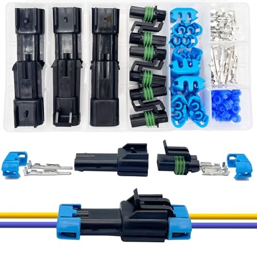 14-12 AWG 2 Pin Connector Weather Pack Connectors Kit 2 Wire 2Pin 6Pair ...