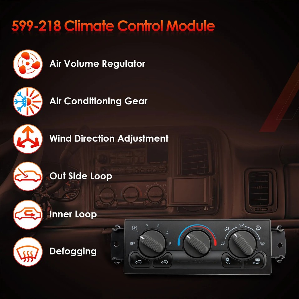 A/C Heater Climate Control Module Panel For GMC Sierra 3500 01-02 ...