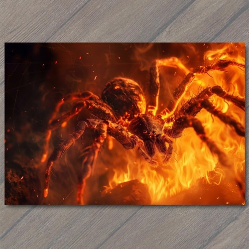 4x6" Spider from Hell Fire Evil Unusual Demon Devil Burn It Down ...