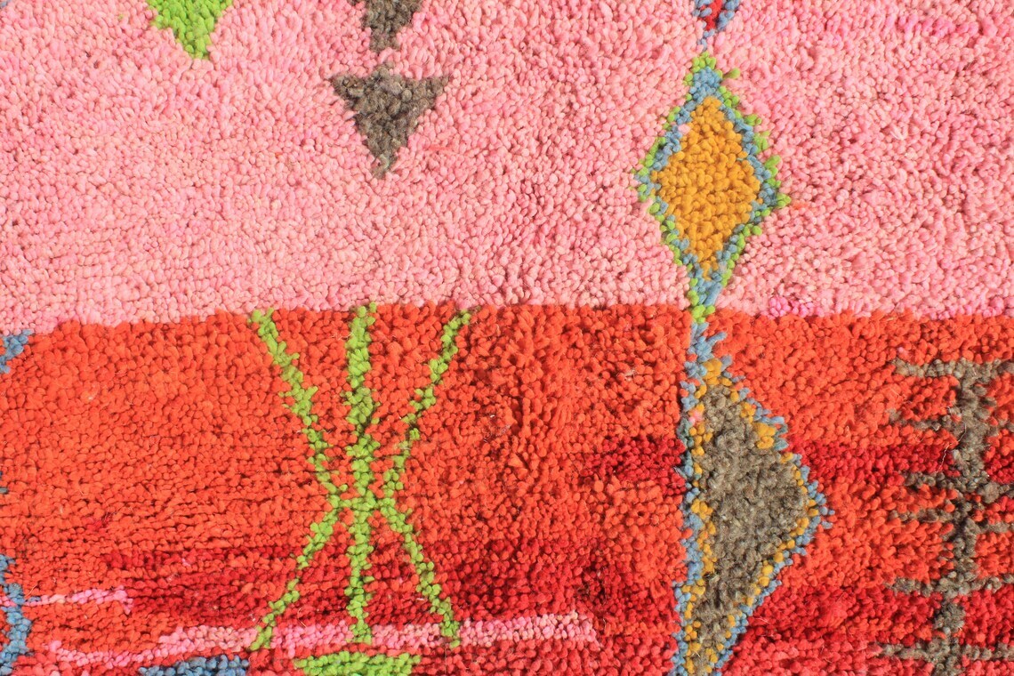 Custom Pink Boujaad rug, Morrocan rug, Soft shag wool rug, Moroccan ...