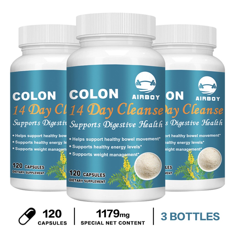 120pcs Colon 14 Day Cleanse Capsules - Psyllium Husk - Gut Cleanse ...