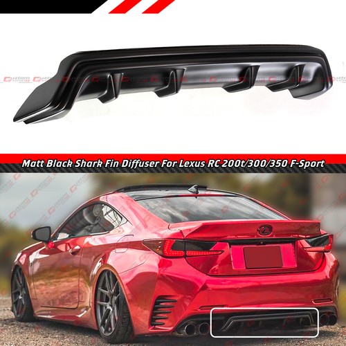 For 2015-18 Lexus RC300 RC350 F-Sport Matte Black Shark Fin Rear Bumper ...